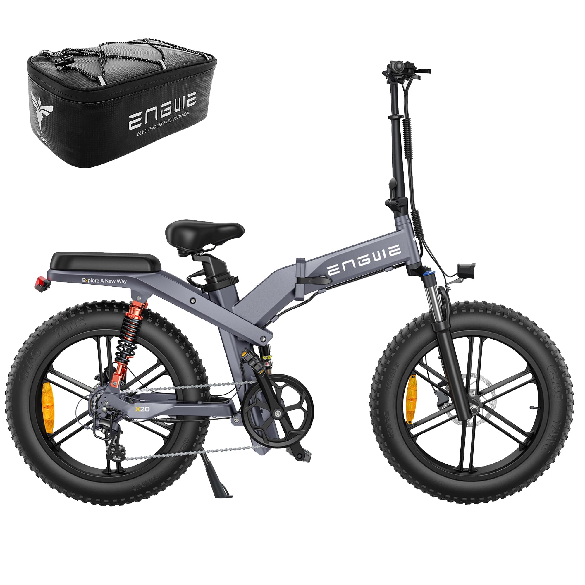 Buy GOLMEZIL ENGWE-X20 Folding-Electric-Bike - Peak 1000W 14.4AH/22.2AH ...