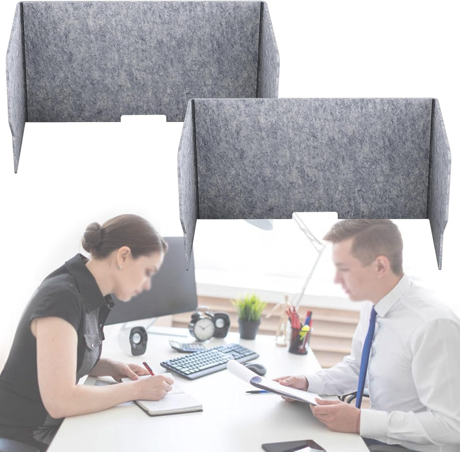 Amazon.com: ESOYAWE Folding Desktop Privacy Panel 2-Piece Set ...
