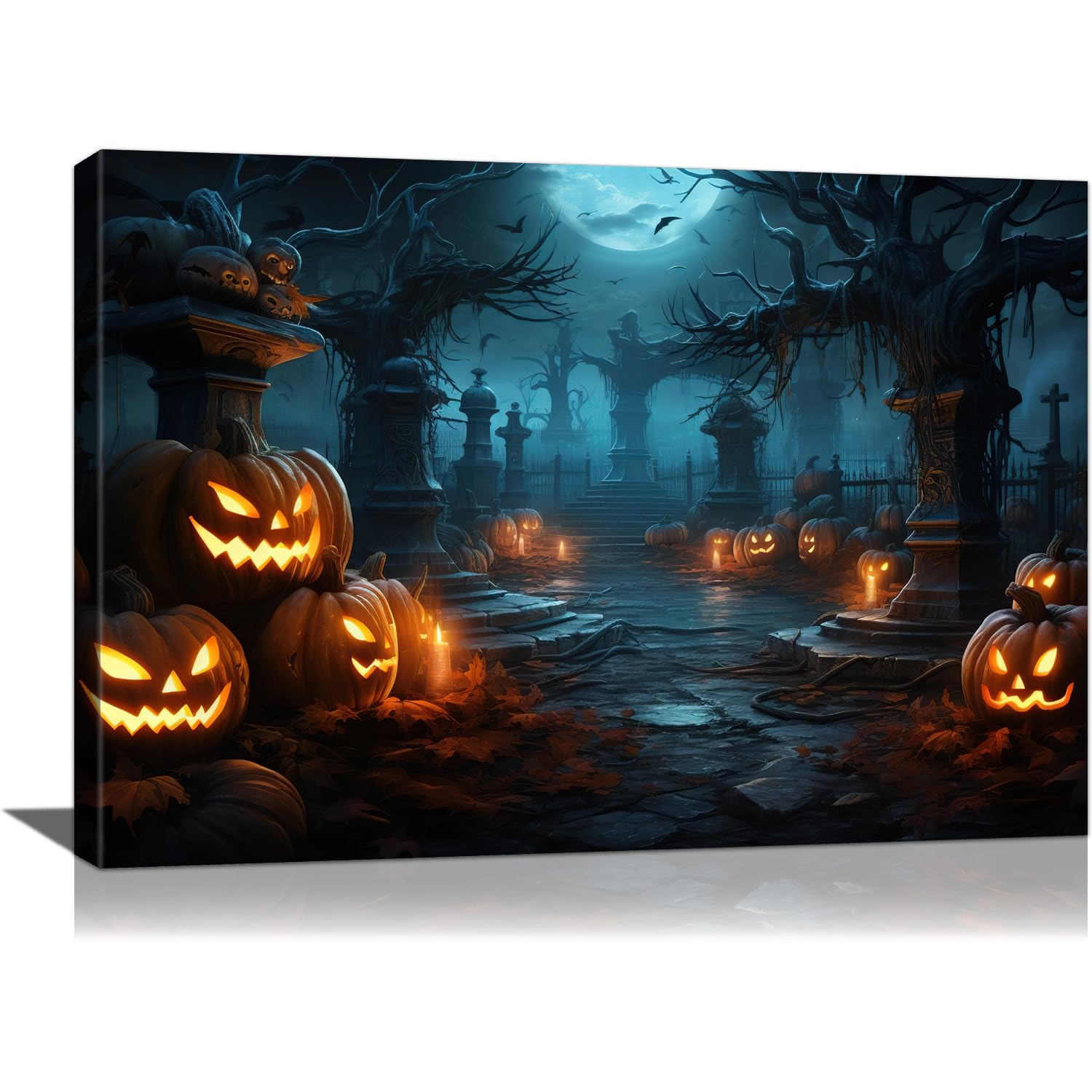 Amazon.com: vandlife Halloween Home Decoration Dark Blue Spooky Tomb ...