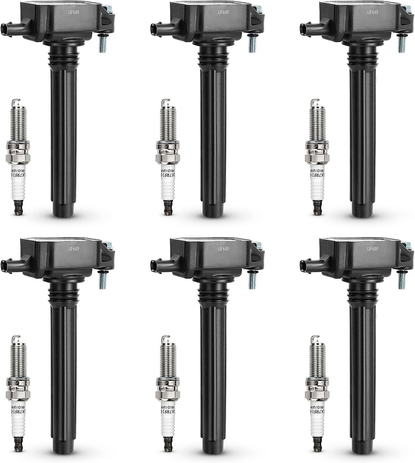 Amazon.com: UF648 Ignition Coil &97390 Double Iridium Spark Plug For ...