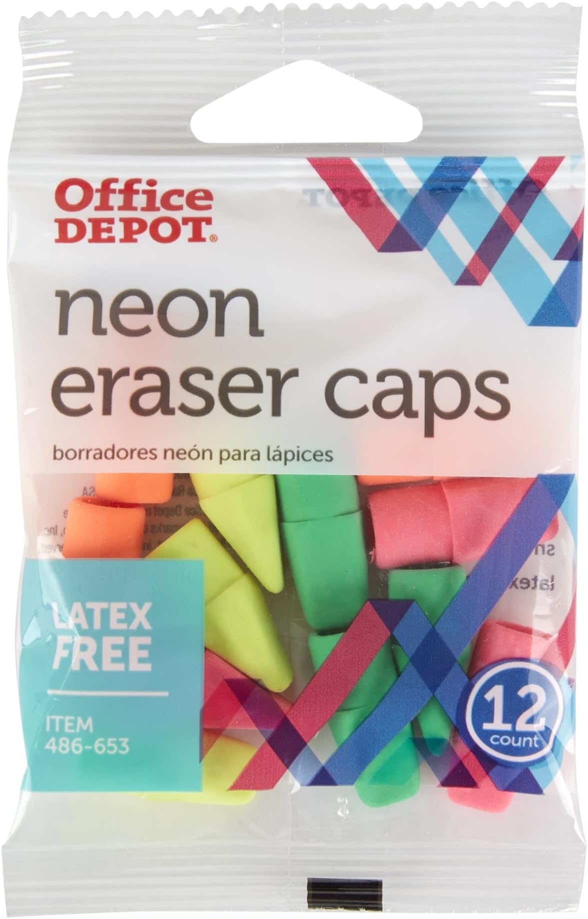 Amazon.com : Office Depot® Brand Neon Eraser Caps, Assorted Colors ...
