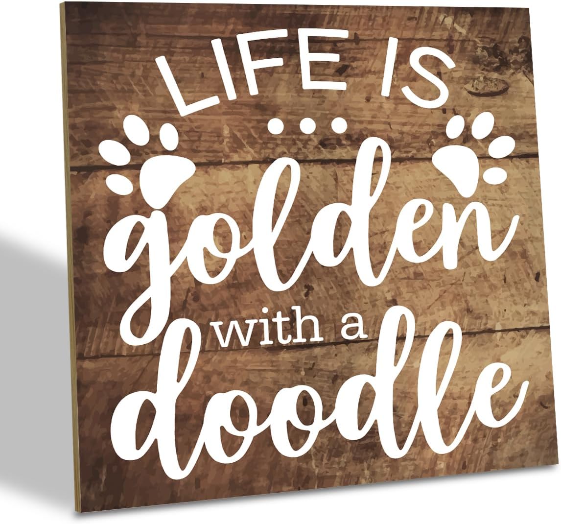 Amazon.com: Pet Sign, Wood Plaque Table Art Sign 6.2 * 6.2inch, Wood ...
