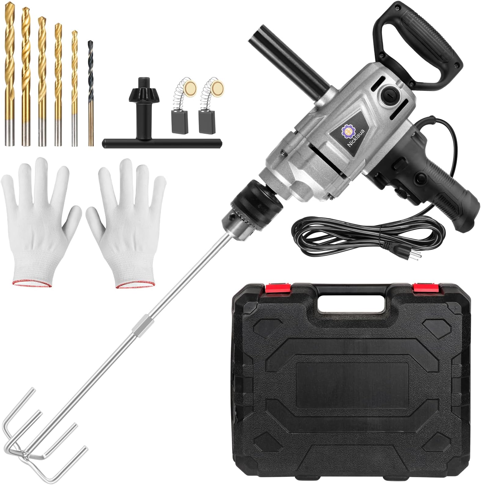 Amazon.com: 1100W 10-Amp Corded Heavy Duty Drill Mixer Set, Mixing ...