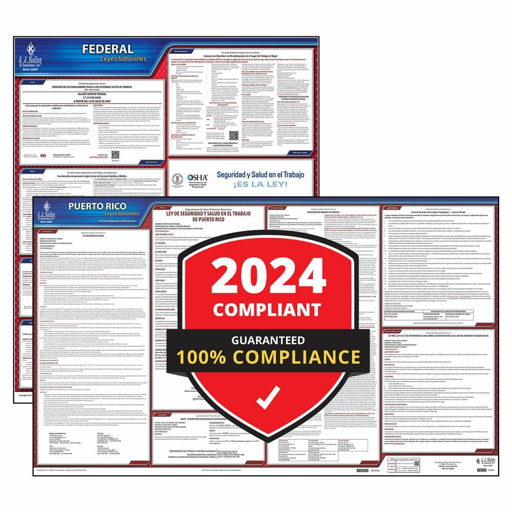 Amazon.com : 2024 Puerto Rico and Federal Labor Law Poster Set (Spanish ...