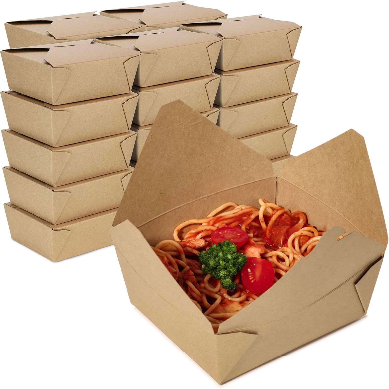 Amazon.com: PINGEUI 60 Pack Kraft Food Containers, 30 oz Kraft Paper ...