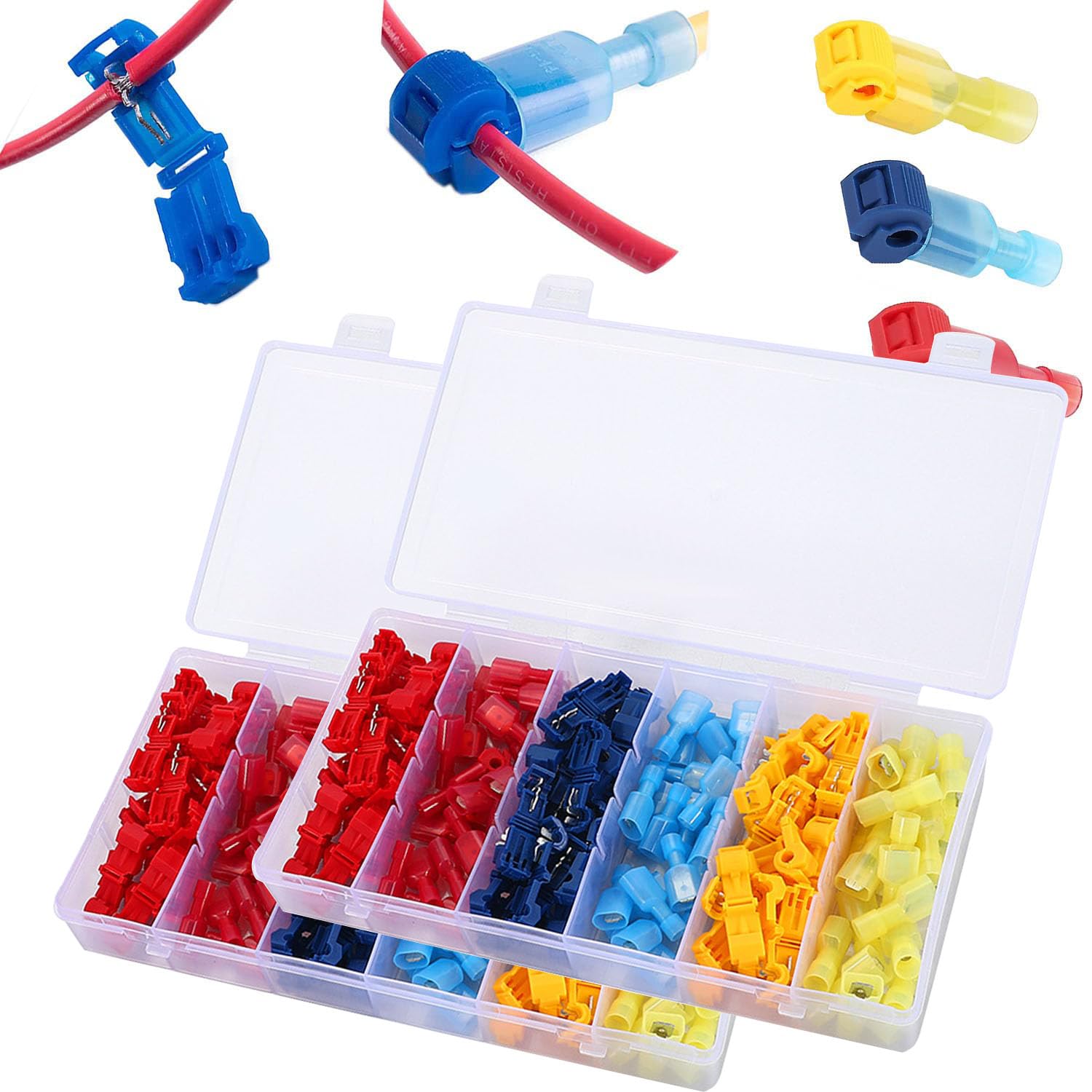 240PCS T-Tap Wire Connectors Kit, Self-Stripping Quick Splice ...