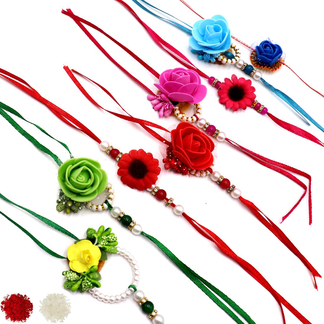 Buy Quvyarts Rakhi for Brother, Bhabhi Rakhi Combo Set of 8 with Roli ...