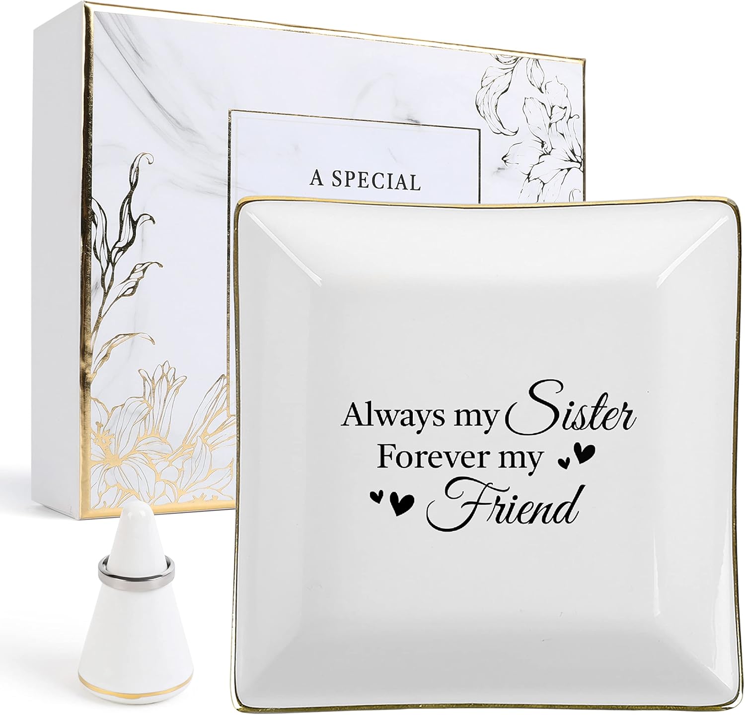 Amazon.com: JAUVIE Always My Sister Forever My Friend Ceramic Sister ...