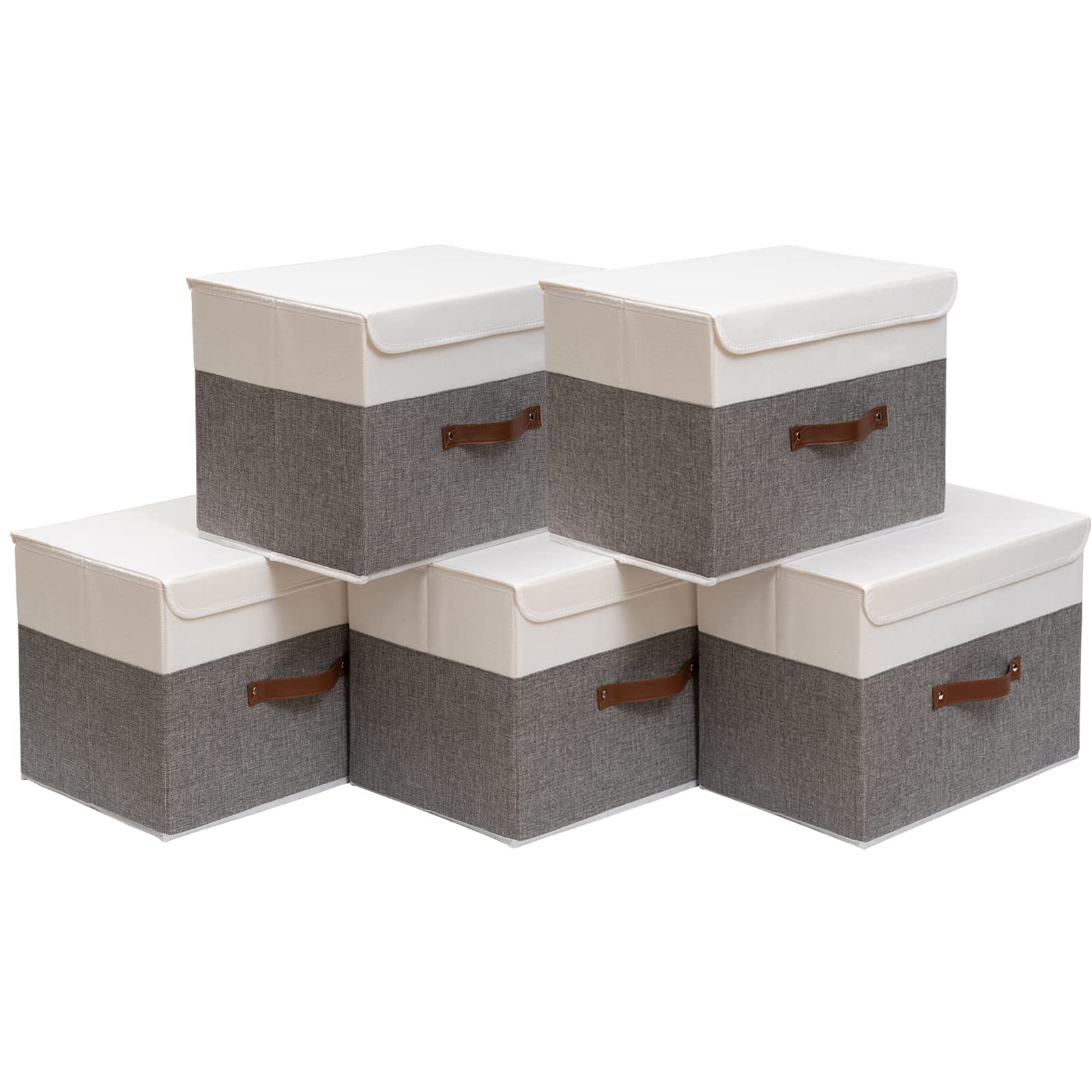 Amazon.com - OUTBROS Foldable Storage Boxes with Lids,Large Linen ...