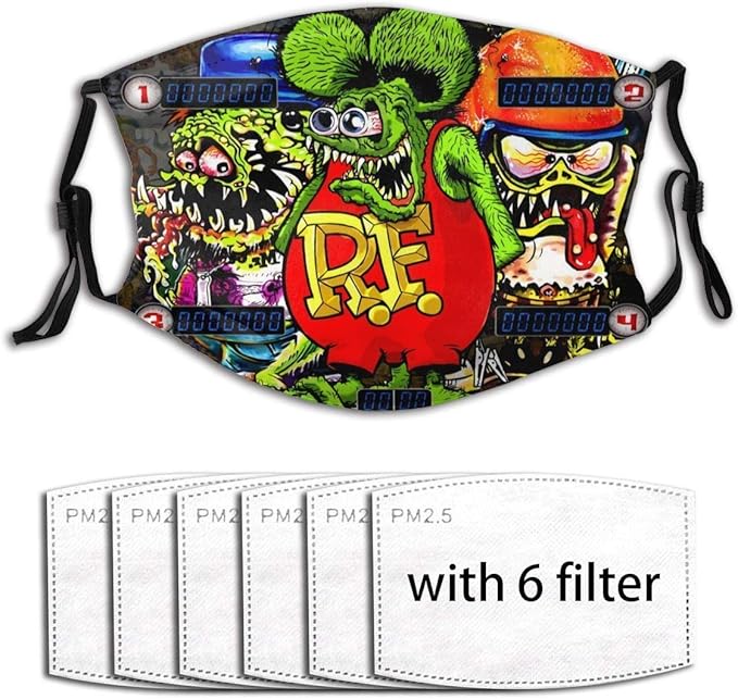 Amazon.com: Unisex Balaclava Rat Fink Face Mask Bandana Adjustable ...