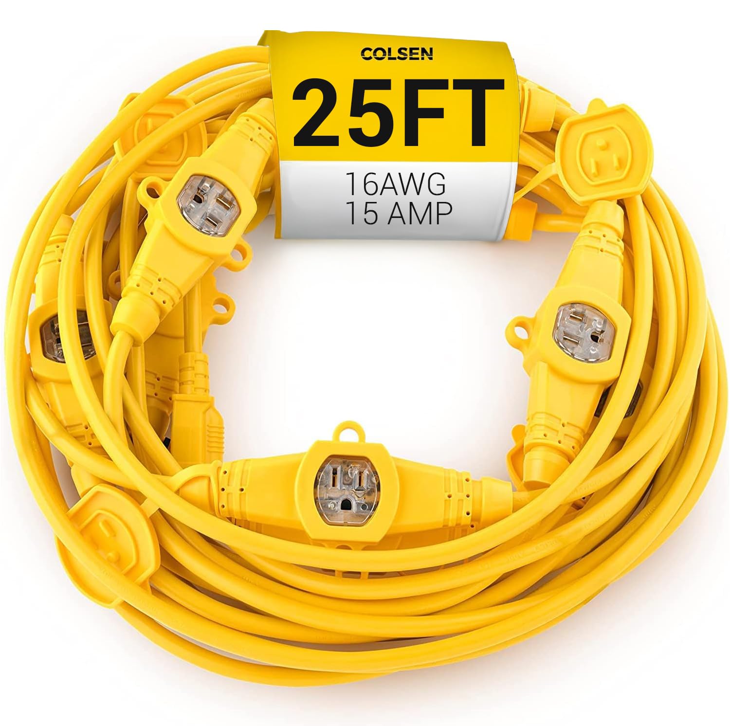 Extension Cord With Multiple Receptacles 50ft 14/3 SJTW No Overload®