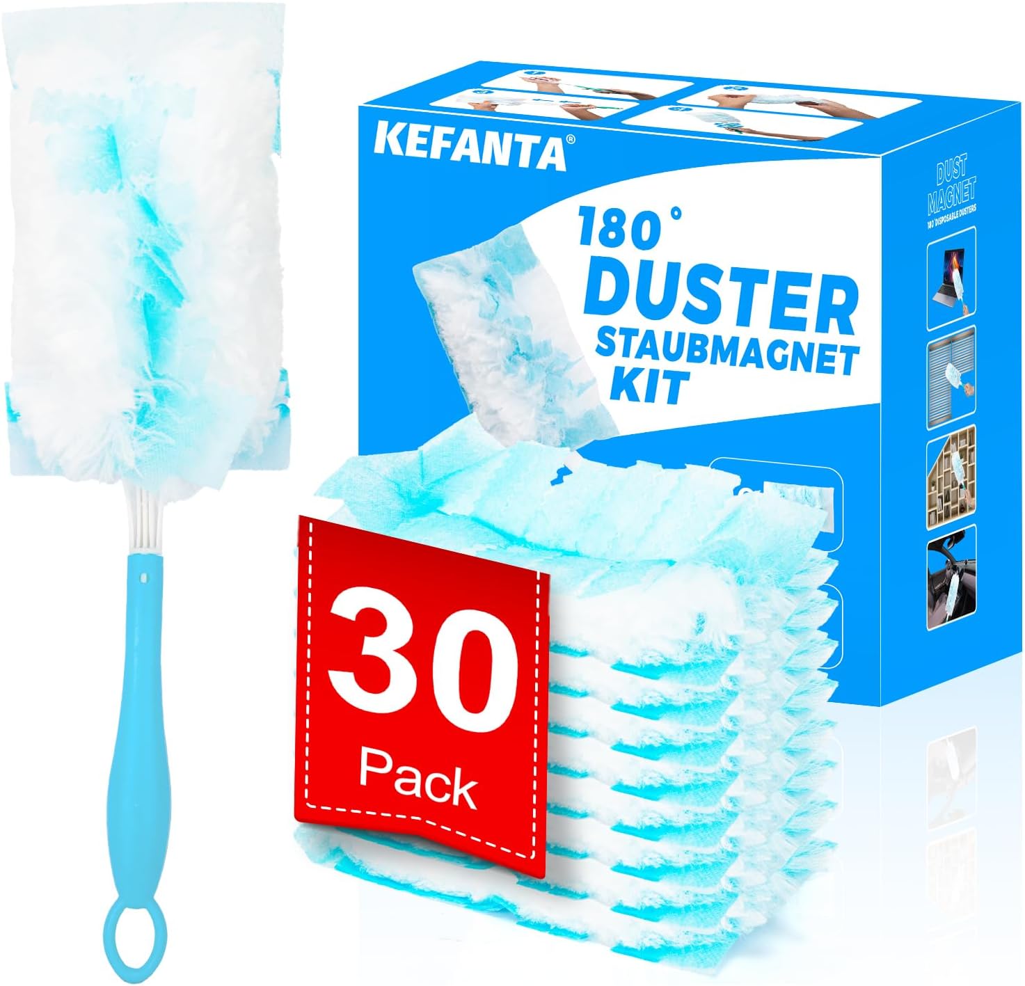 180°Fluffy Duster Refills, Flash Dust Magnet Refill for Swiffer ...