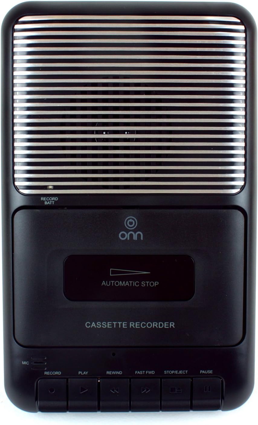 Onn Portable Cassette Recorder Showbox with External Microphone ...