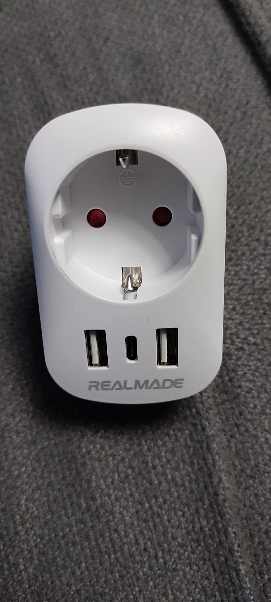 RealMade Reiseadapter UK Adapter auf EU mit 2 USB und 1 TYP-C ...