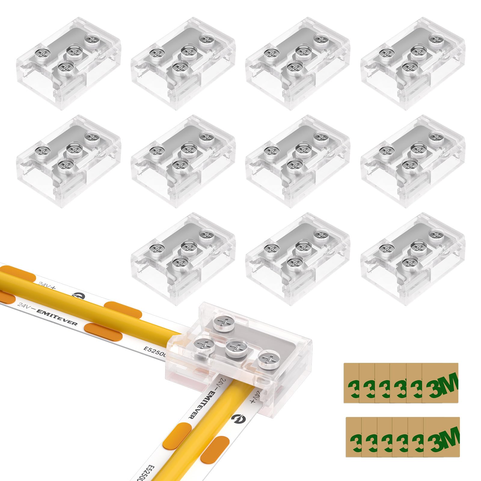 Snapklik.com : 8mm LED Strip Connectors 12pcs, Led Corner Connector T ...