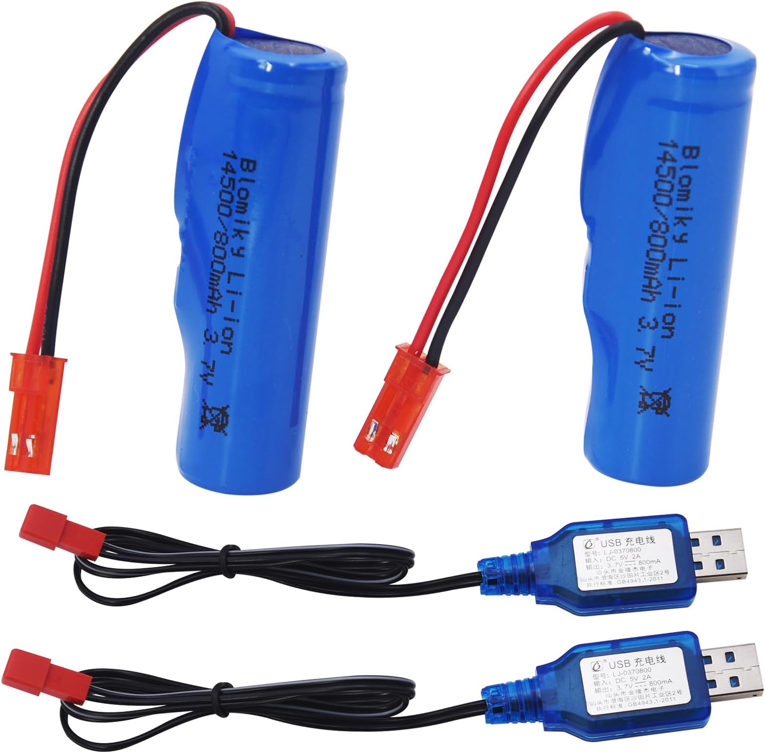 Amazon.com: Blomiky 2 Pack 3.7V 650mAh LI-ion Battery with MX2.0 Plug ...