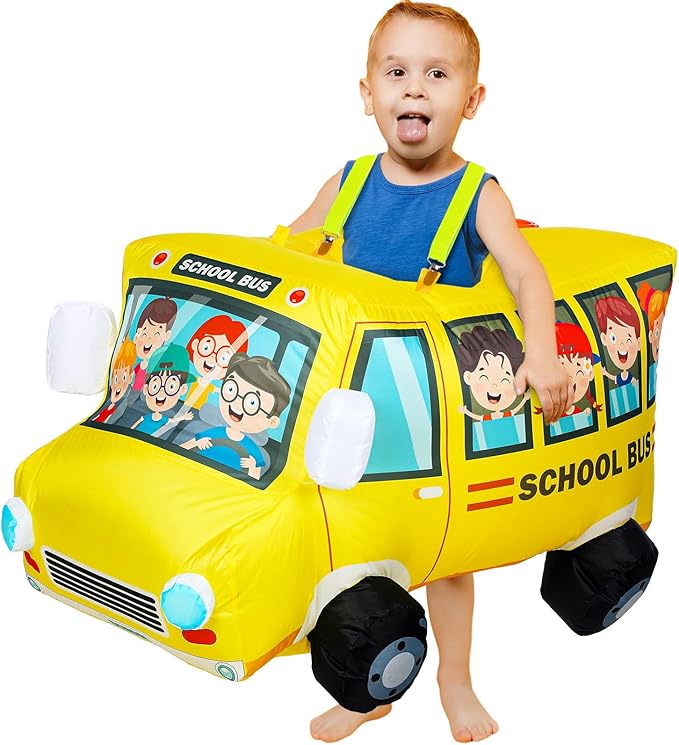 Amazon.com: Simgoing 31.5 Inch Inflatable School Bus Costume 3D Car ...