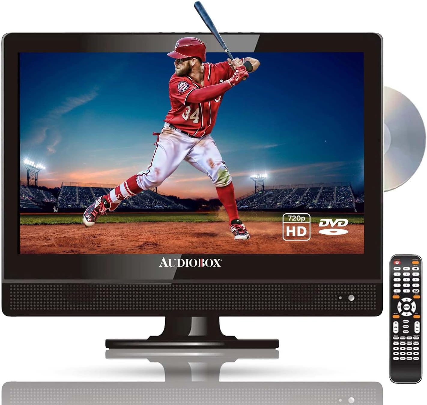 Audiobox 13.3" HDTV with Built-in DVD Player with HDMI, USB, Car Cord ...