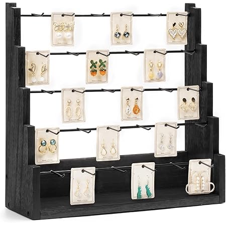 Amazon.com: Lolalet Wood Rotating Jewelry Display Stand for Selling, 32 ...