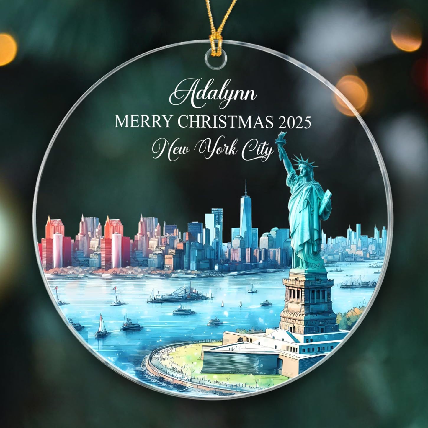 Amazon.com: Personalized New York Trip Memories Ornaments Christmas ...