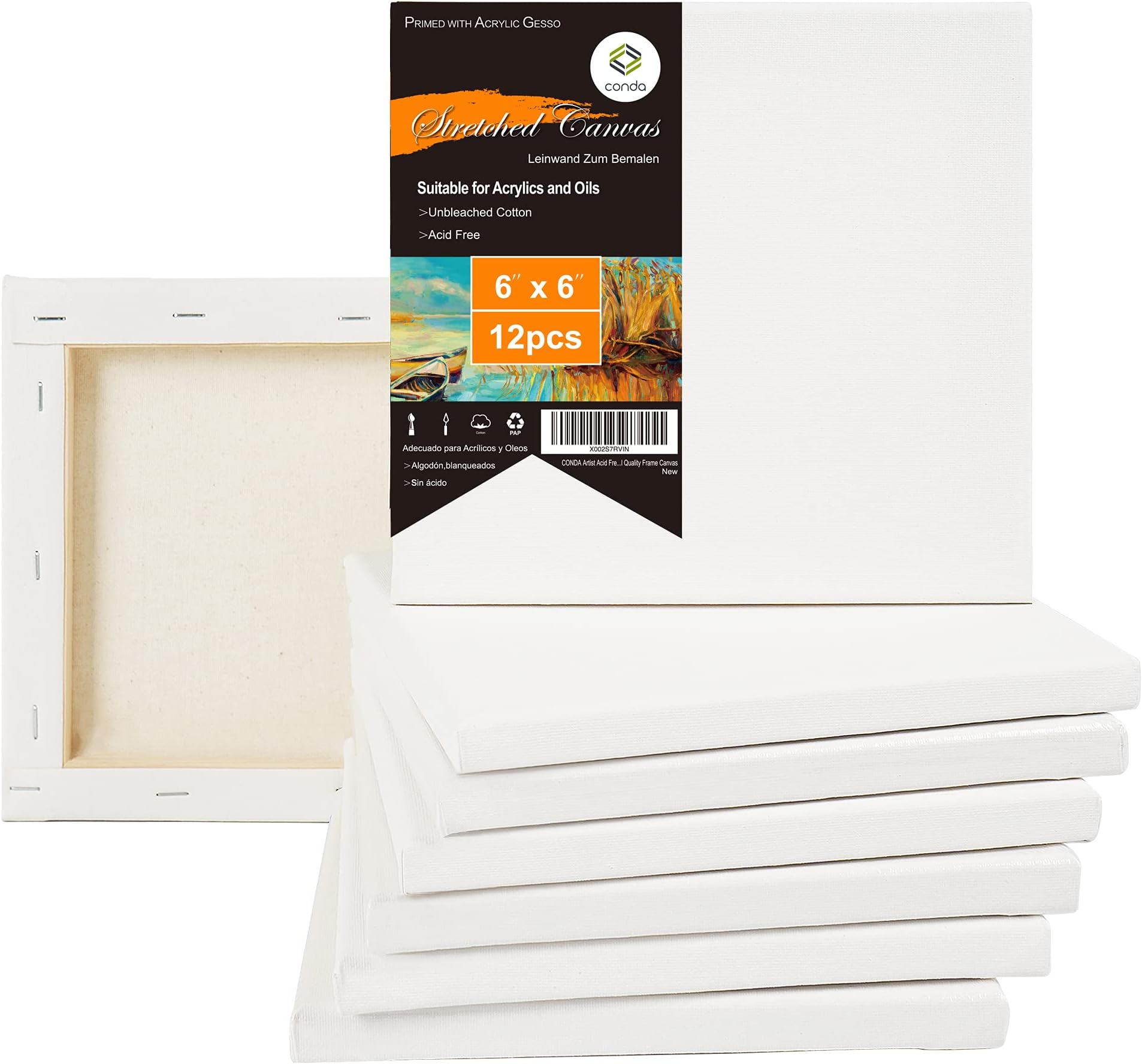 Amazon.com: SL crafts Artist Mini Stretched Canvas 6x6 Inch Small Blank ...