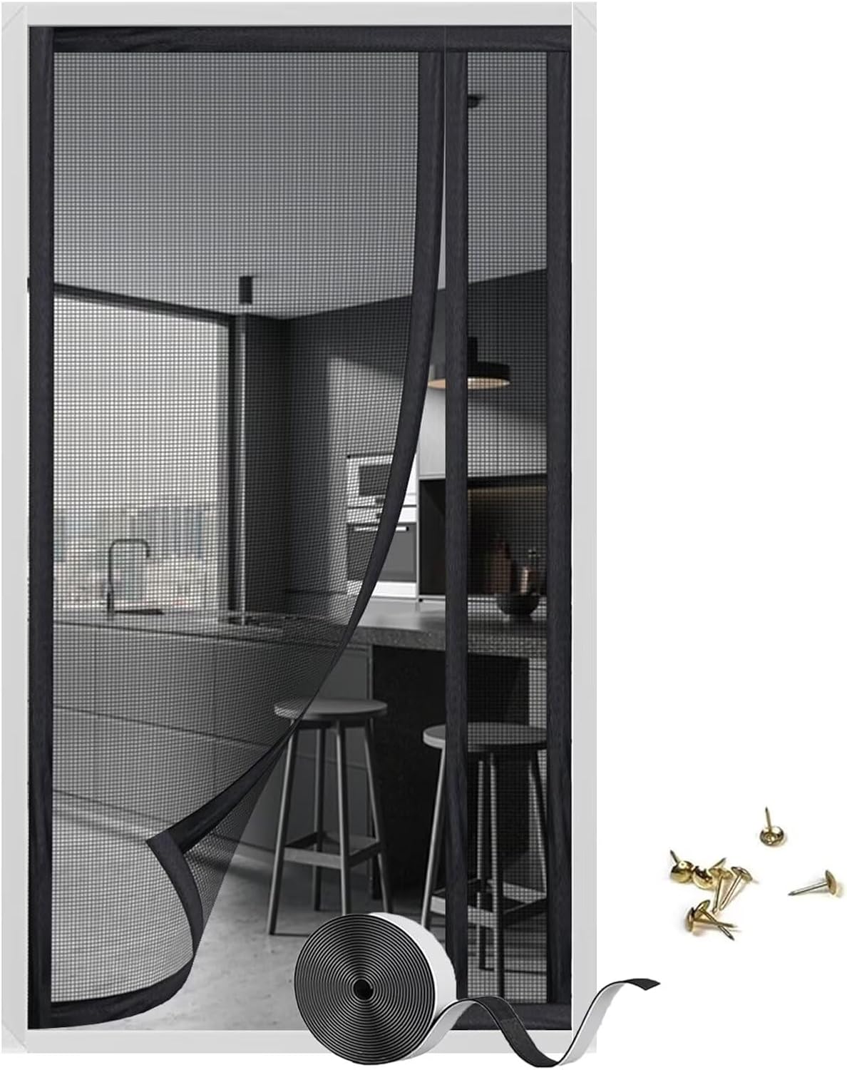 Magnet Fly Screen s 110x195cm(W*H) Black Magnetic Fly Screen Net,Keep ...