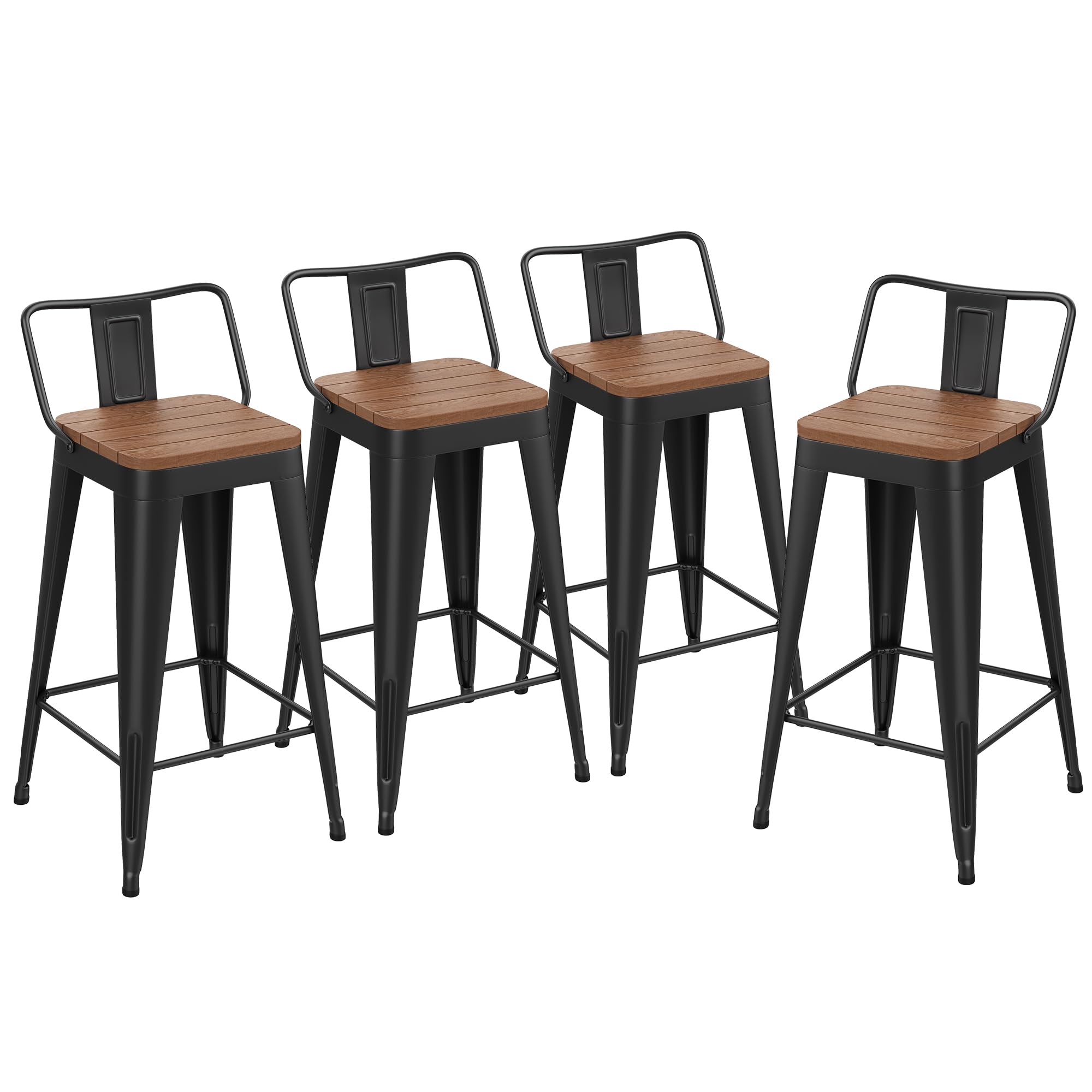 Amazon.com: HAOBO Home Outdoor Barstools Metal Bar Stools Set of 4 ...