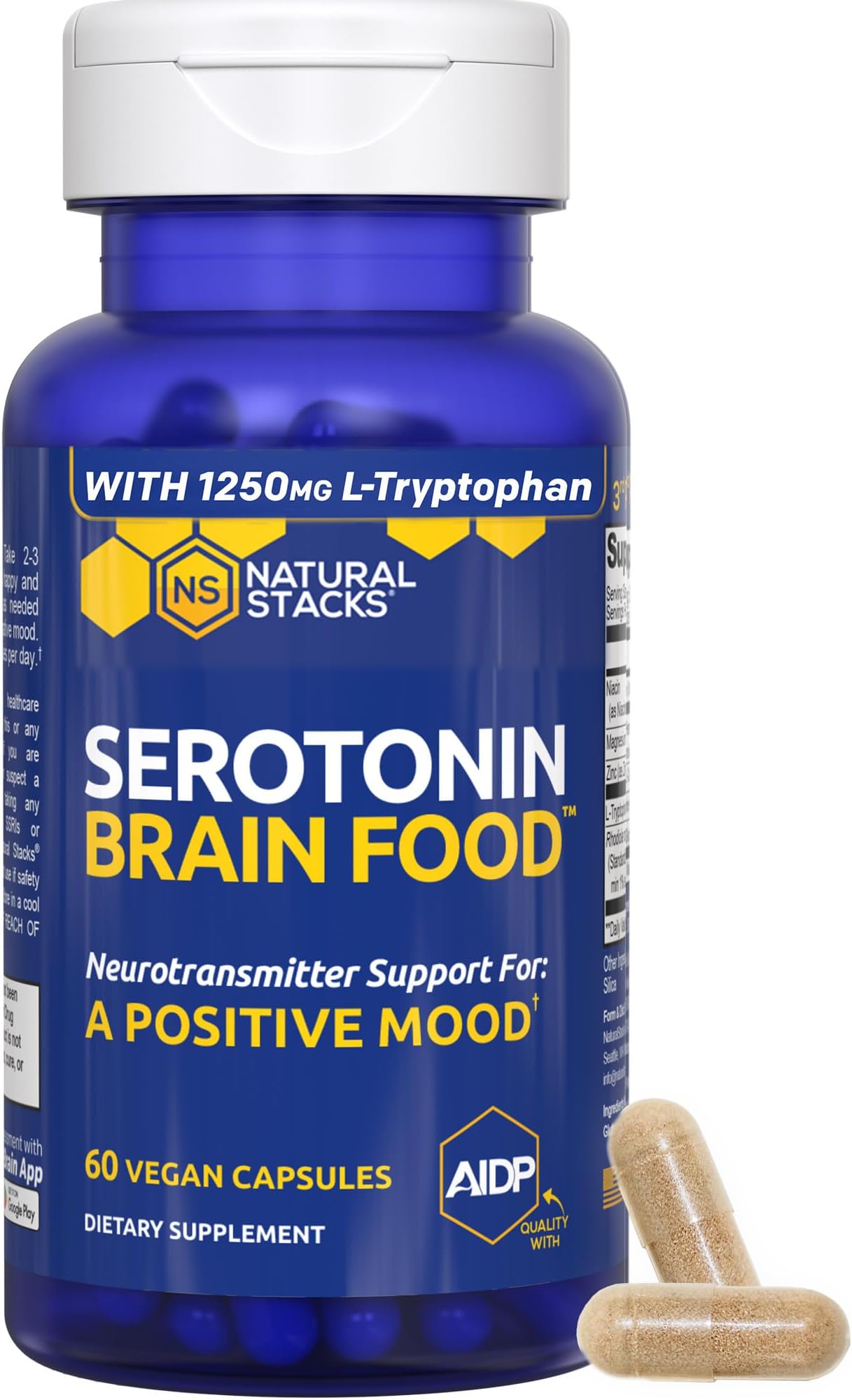 Amazon.com: NATURAL STACKS Serotonin Brain Food w/L-Tryptophan ...