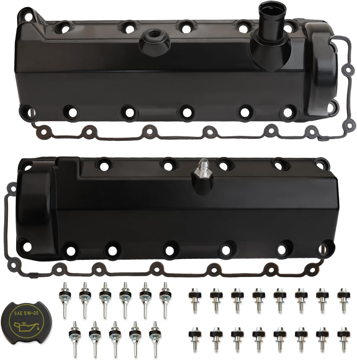 Amazon.com: MITZONE Aluminum Engine Valve Cover Set Compatible with ...