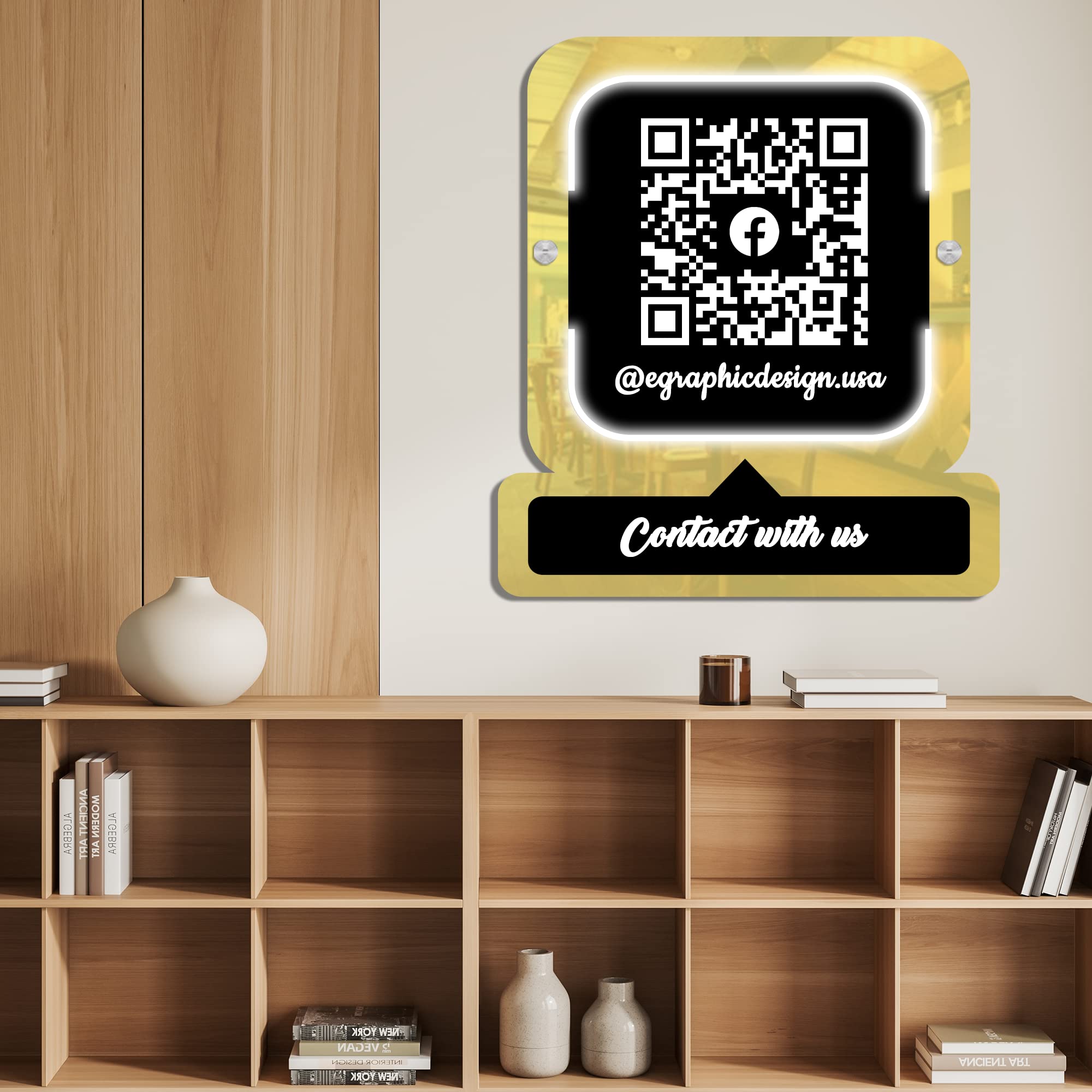 Amazon.com : EGD Personalized Social Media QR Code Sign for Business ...
