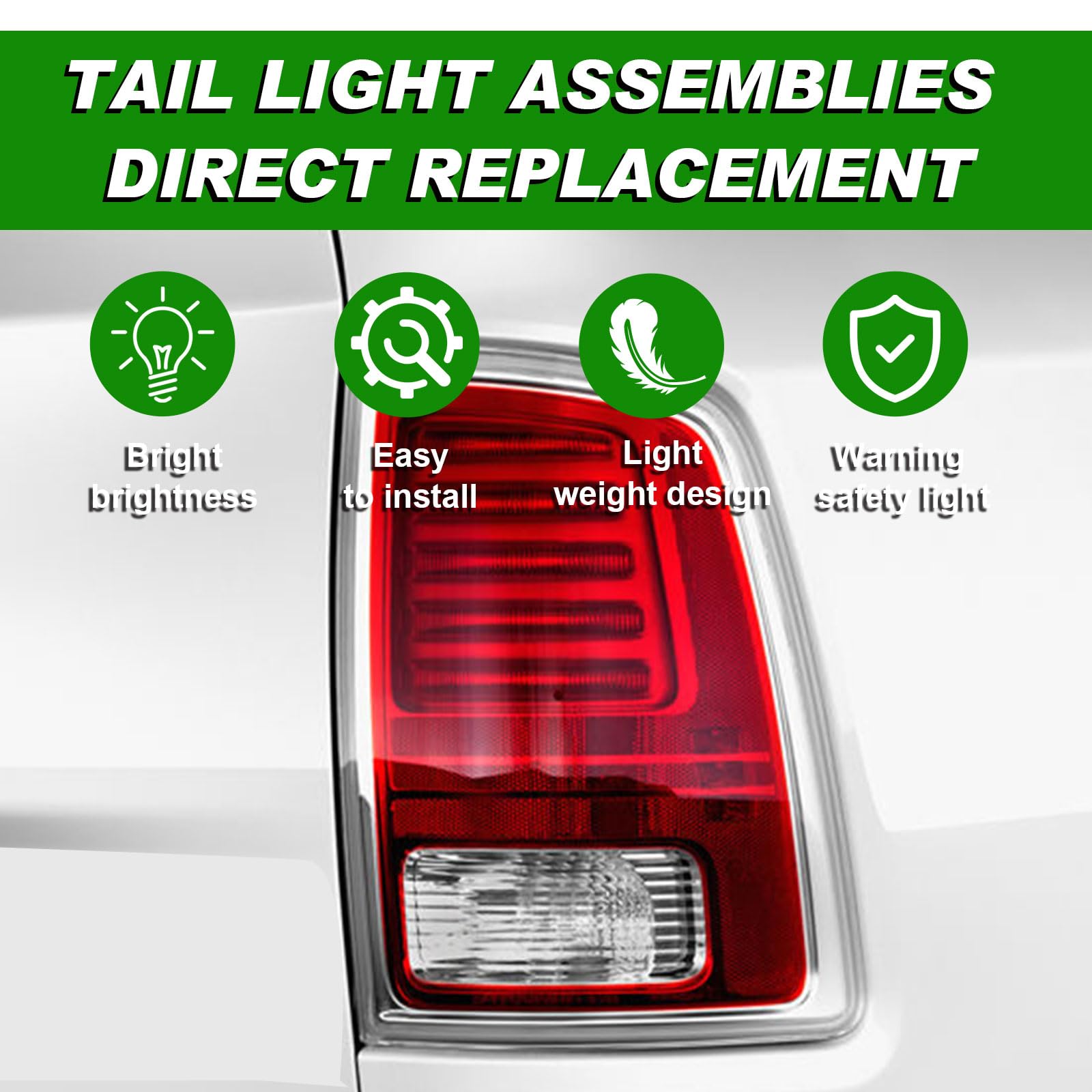 Tail Light Assembly Compatible with Dodge Ram 1500 2013-2018 Ram 2500 ...