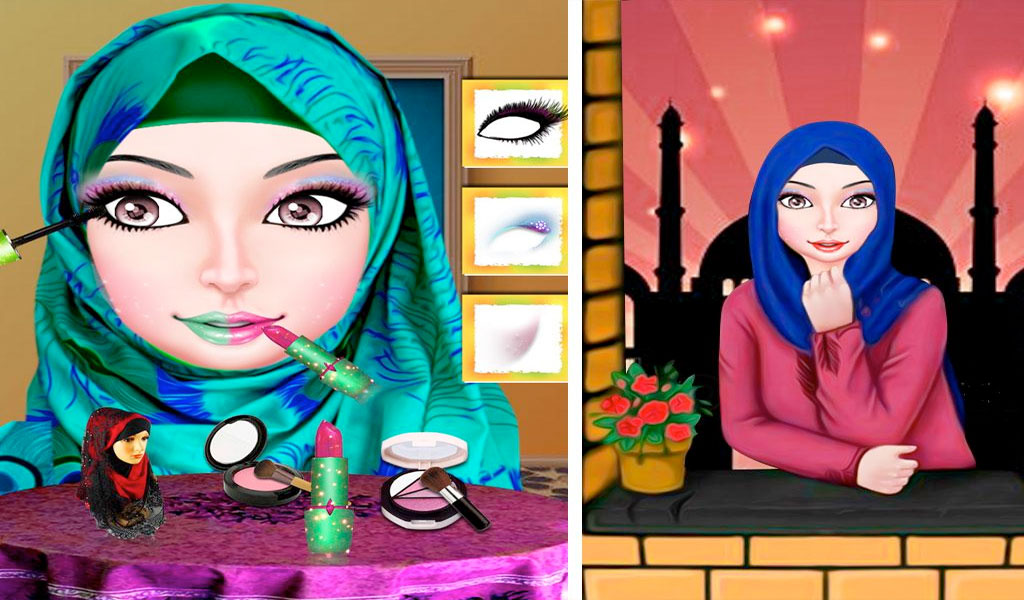 Celebrate Eid Festival - Hijab Makeup Dressup Game - App on the Amazon ...