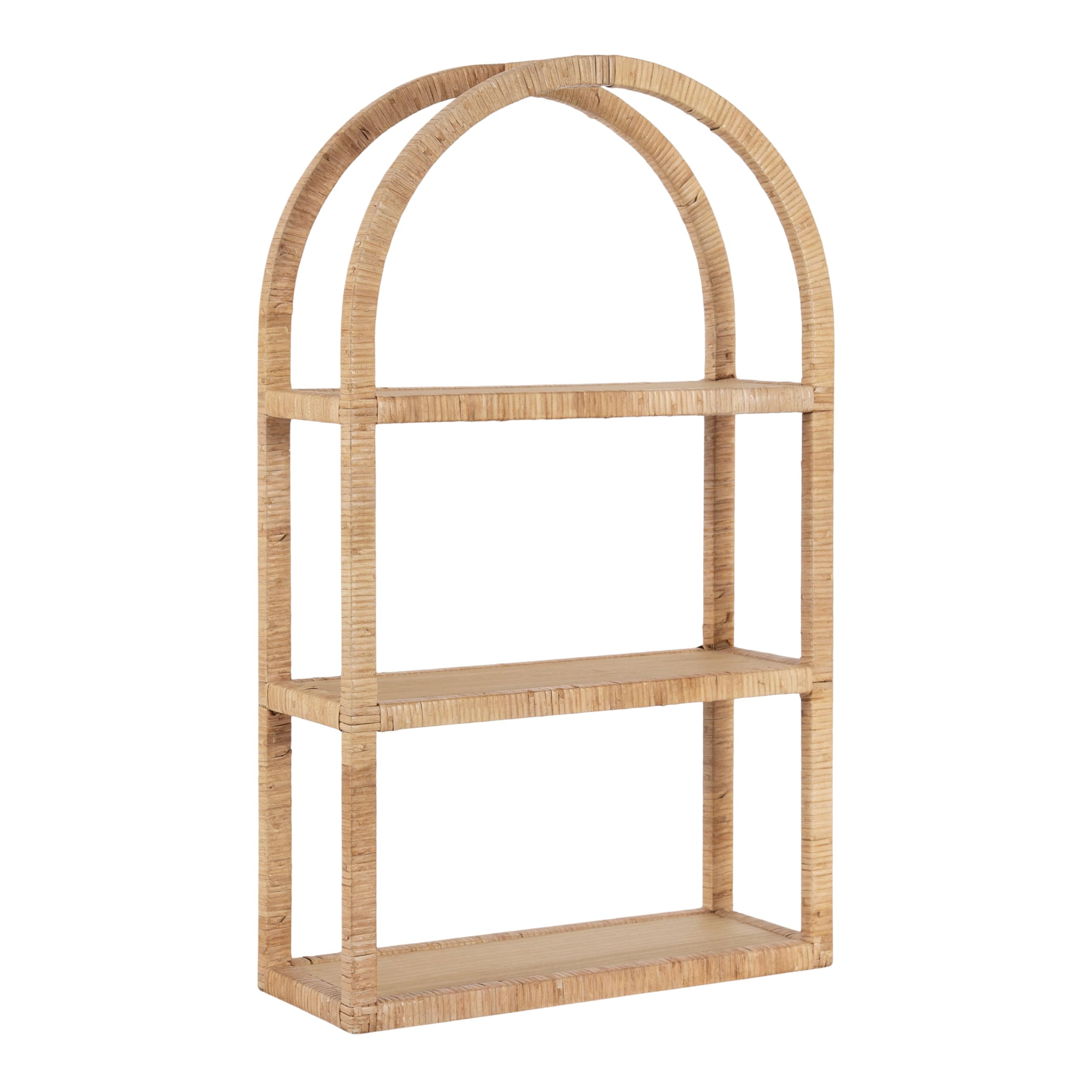 Amazon.com: Kate and Laurel Rahmati Modern Arched Rattan Wall Shelf, 18 ...