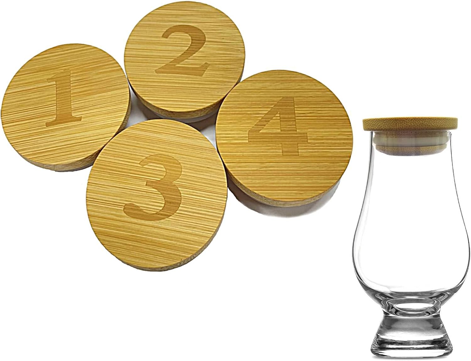 Amazon.com | YeeBeny Bamboo Whiskey Glass Lids,Whiskey Tops Seal ...