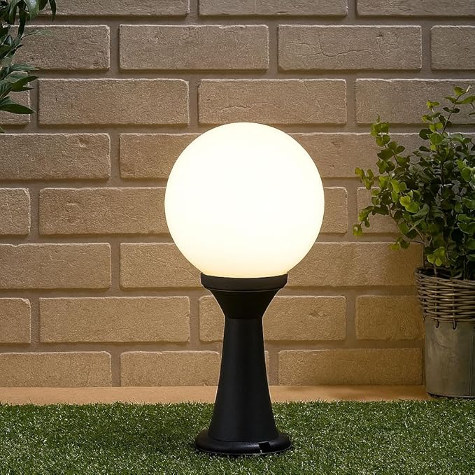 LED Outdoor Globe Post Mini Bollard Lantern Garden Patio Pathway ...