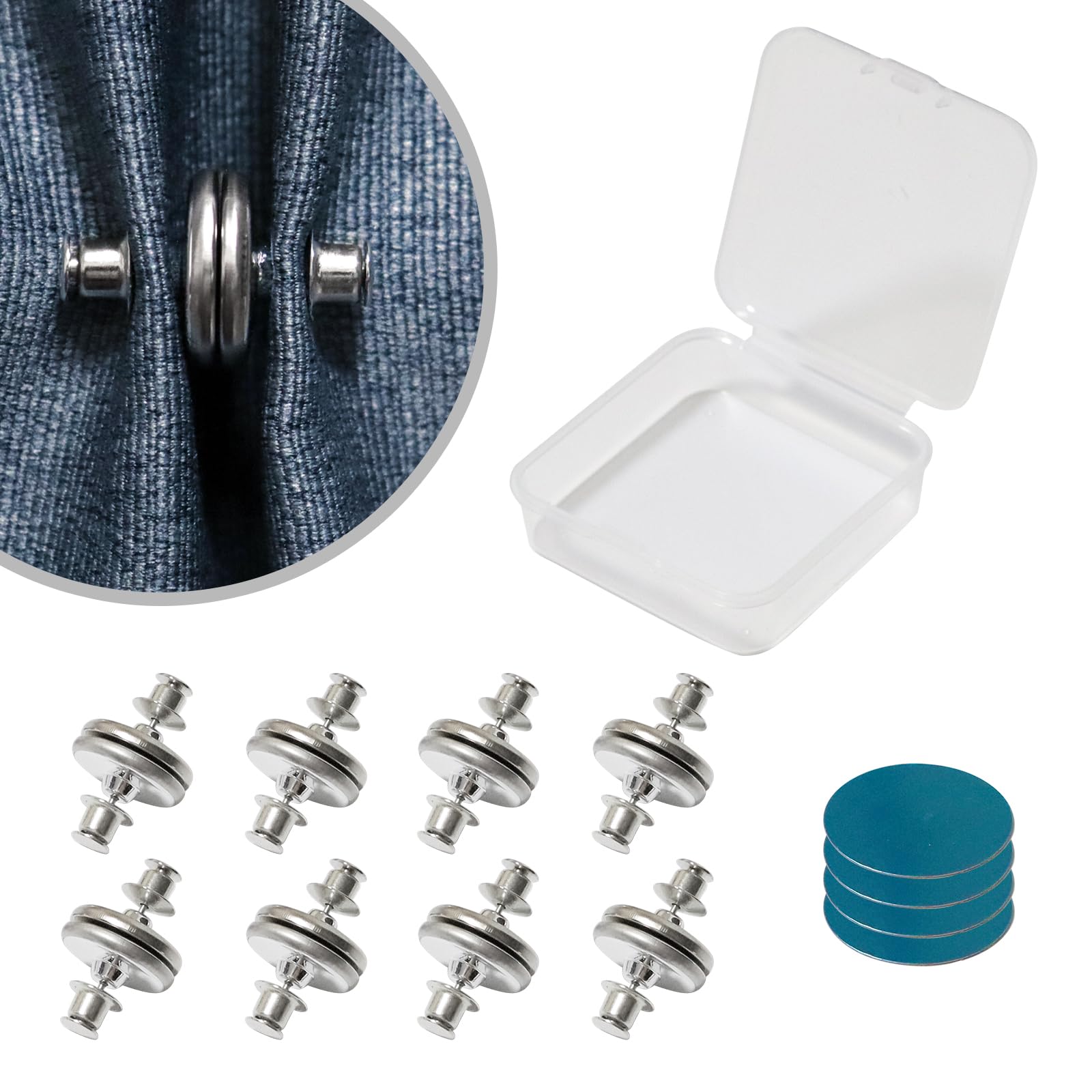 Amazon.com: 8Piars Curtain Magnet Closure Silver Magnetic Curtain Clips ...
