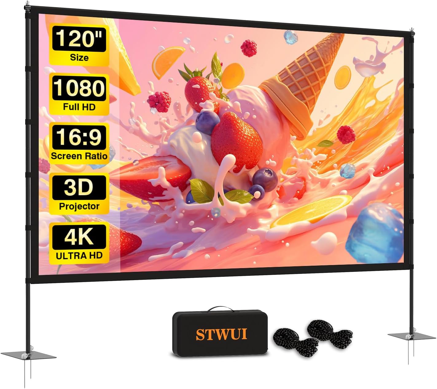 Amazon.com: Projector Screen Outdoor, Vamvo Portable Projectors Screen ...