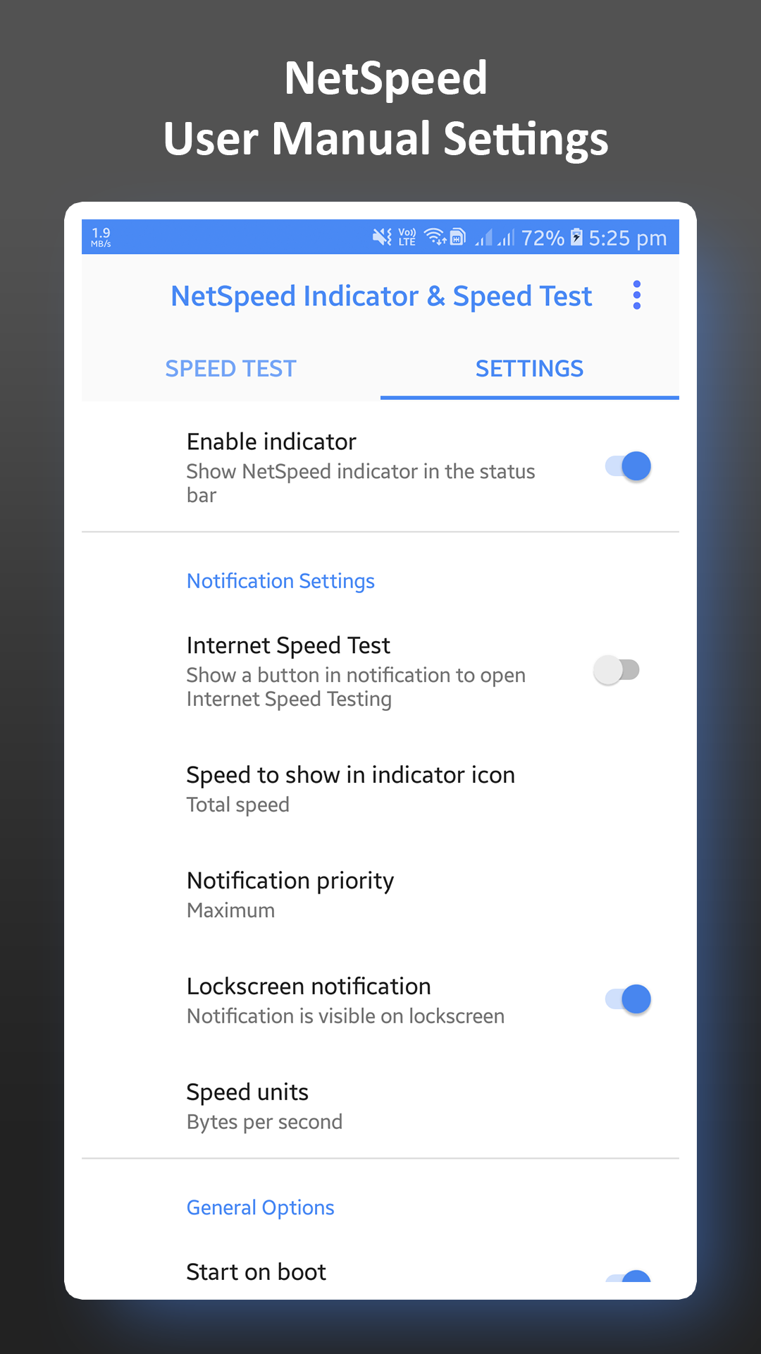 Aplicación NetSpeed Indicator & Speed Test en Amazon Appstore