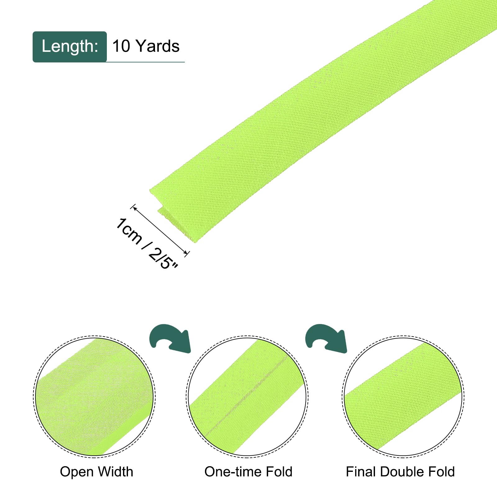 Snapklik.com : MECCANIXITY 2/5 Inch Double Fold Bias Tape Polyester ...