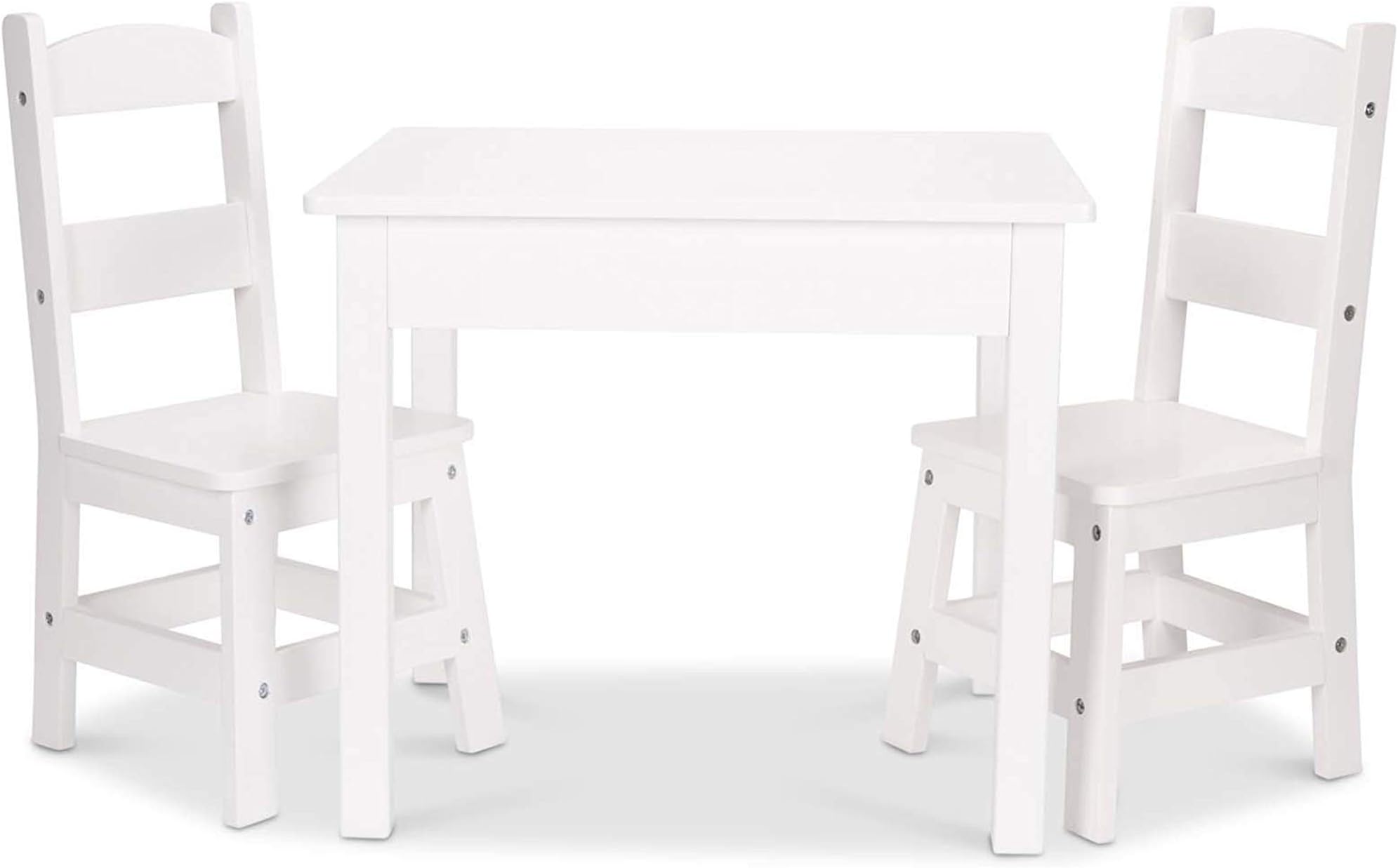 Amazon.com: Guidecraft Classic White Table and Chairs Set: Toddler ...
