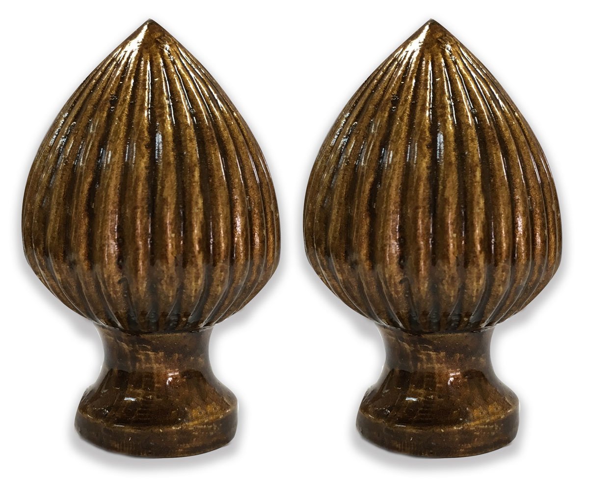 Royal Designs Ribbed Pear 2.25" Lamp Finial for Lamp Shade, Antique ...