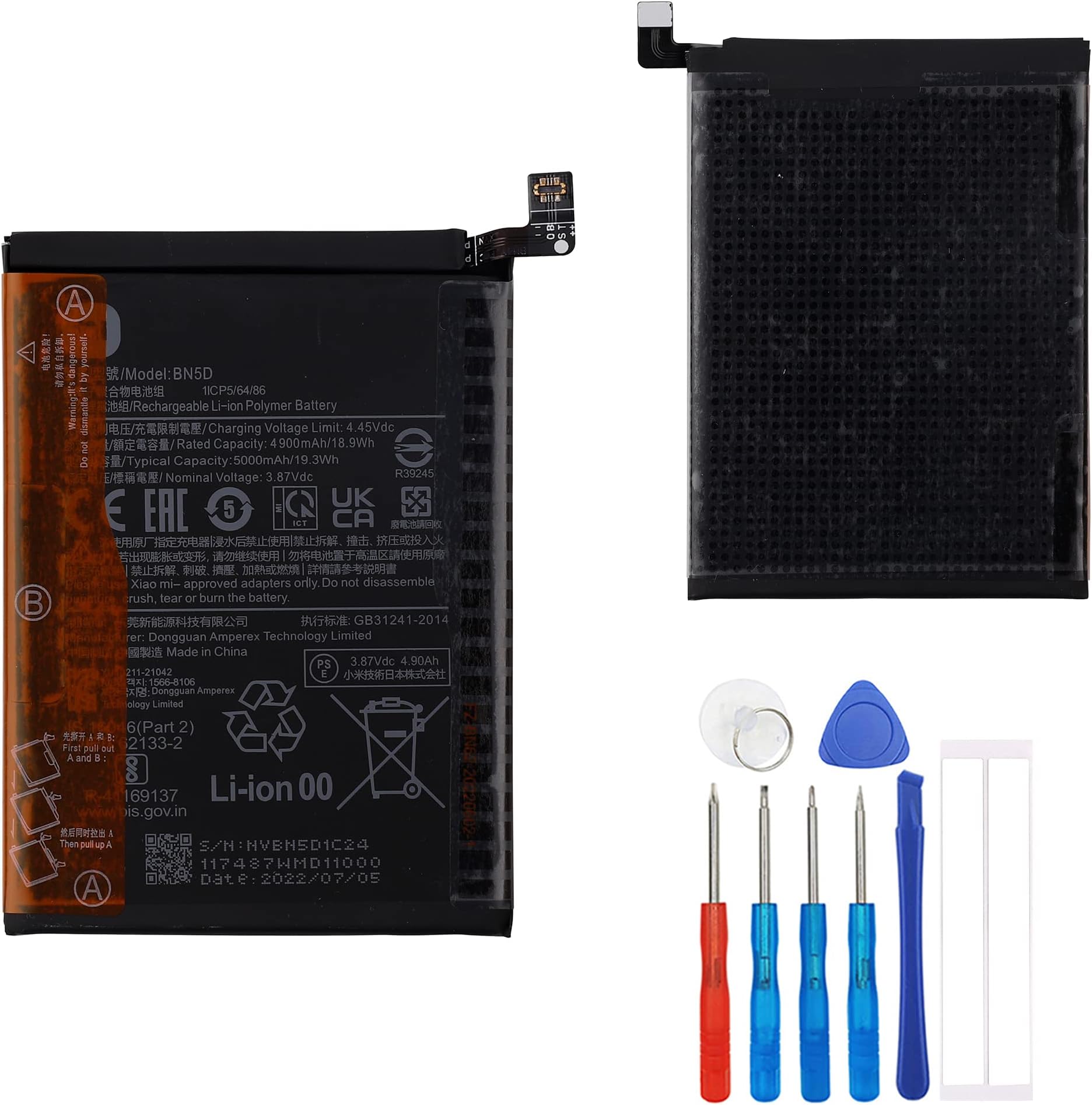 Amazon.com: DDONG Replacement Battery BN46 for Xiaomi Redmi Note 8 ...