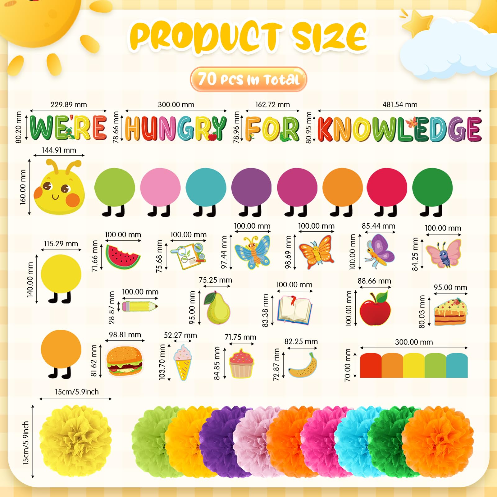 Snapklik.com : Colarr 3D Caterpillar Bulletin Board Decoration Set ...