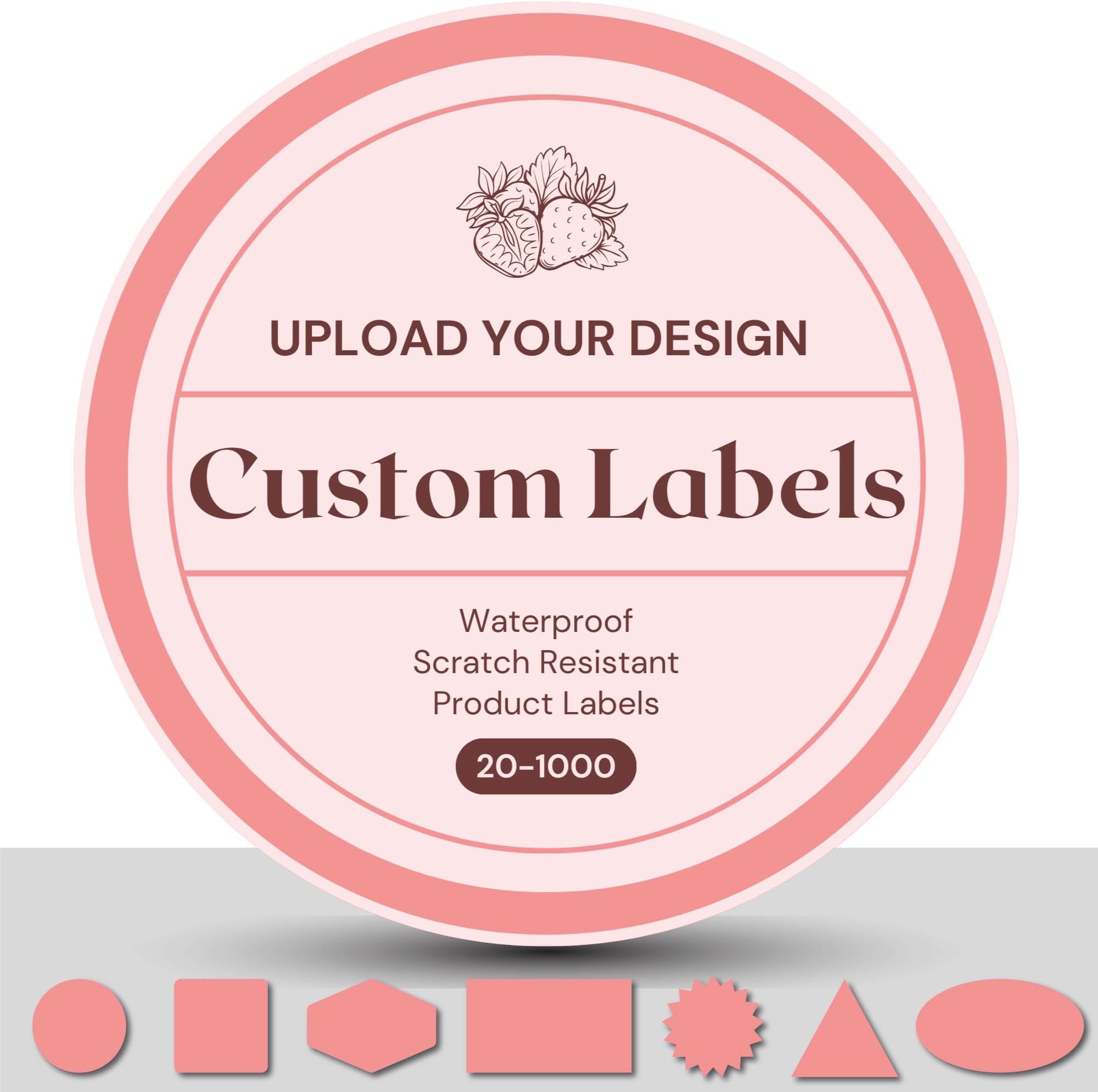 Amazon.com : Custom Labels | Waterproof Stickers | Set 20-1000 | 2 inch ...