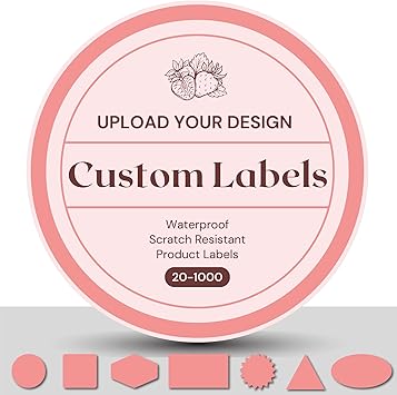 Amazon.com : Custom Labels | Waterproof Stickers | Set 20-1000 | 1 inch ...