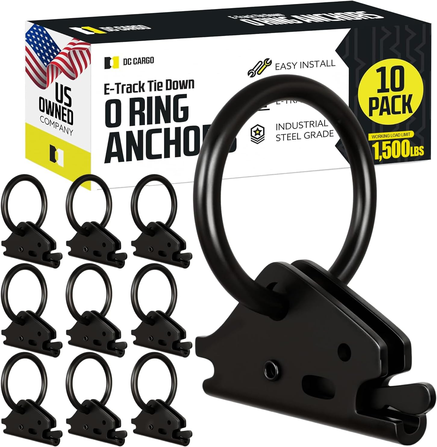 DC Cargo Heavy-Duty Steel E-Track O-Ring (Pack of 10) Etrack ...