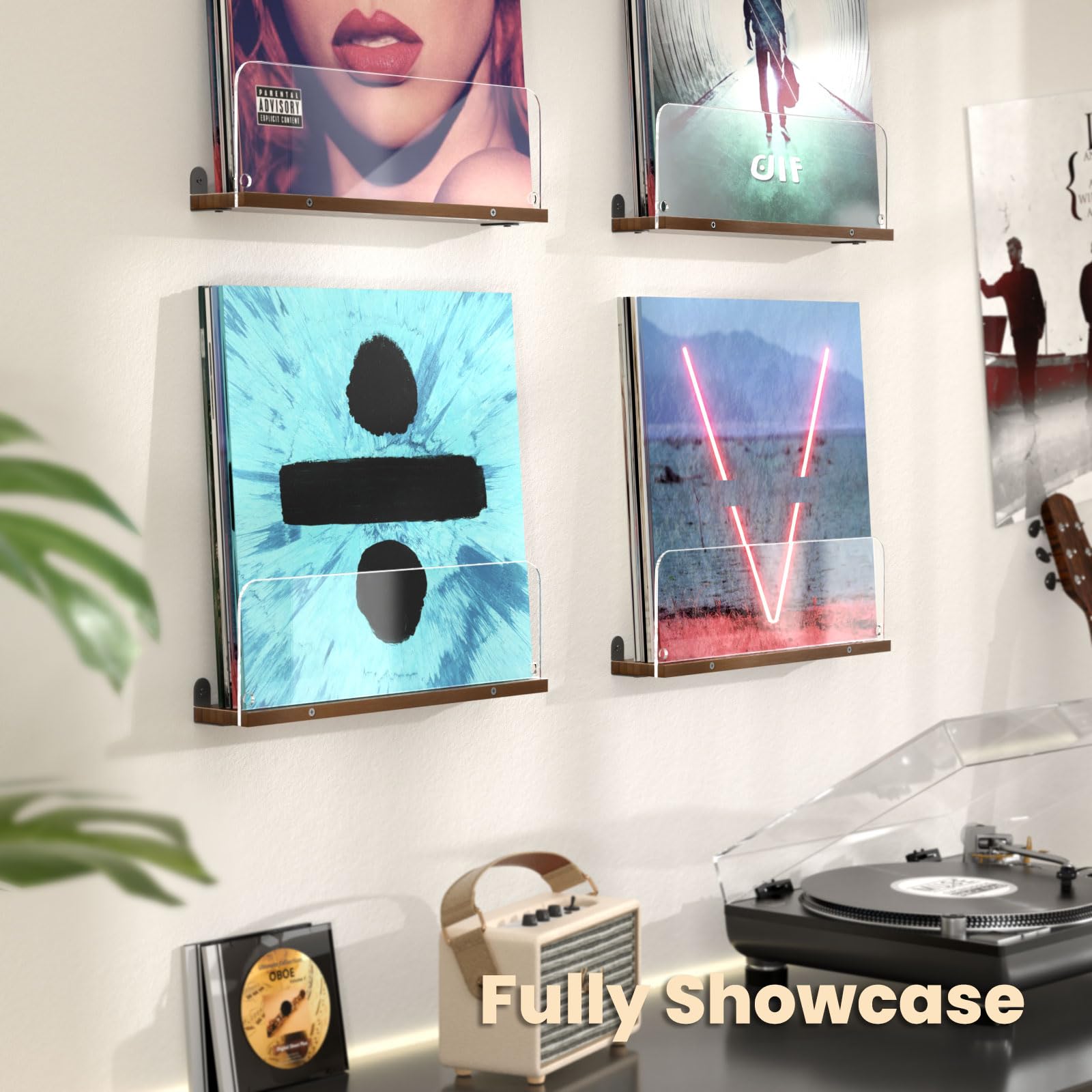 Snapklik.com : 2 Pack Vinyl Wall Mount Shelf- Record Wall Display ...