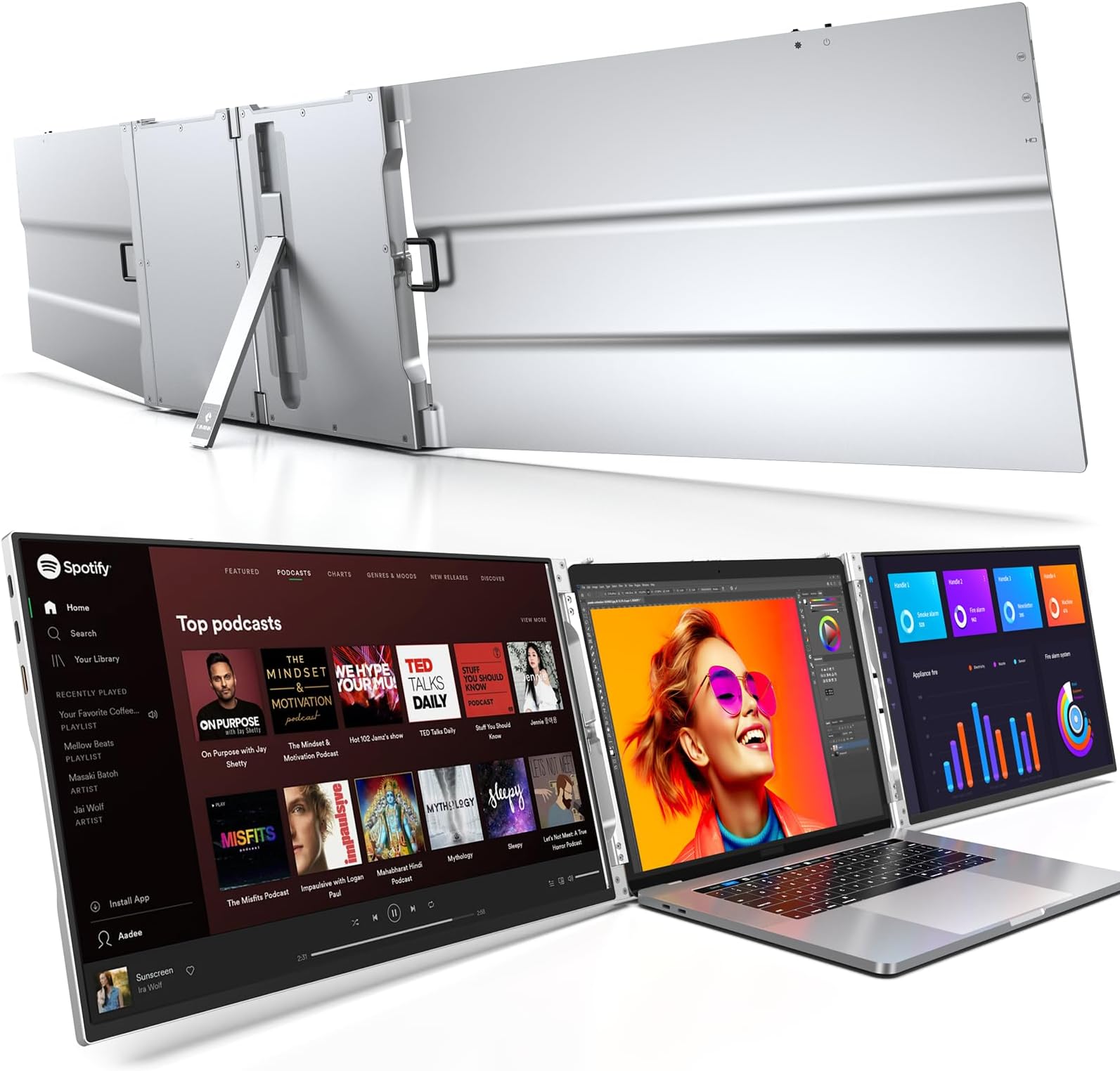 Amazon.com: L LIMINK LK14 Portable Triple Monitor for 13-16 Inch Laptop ...