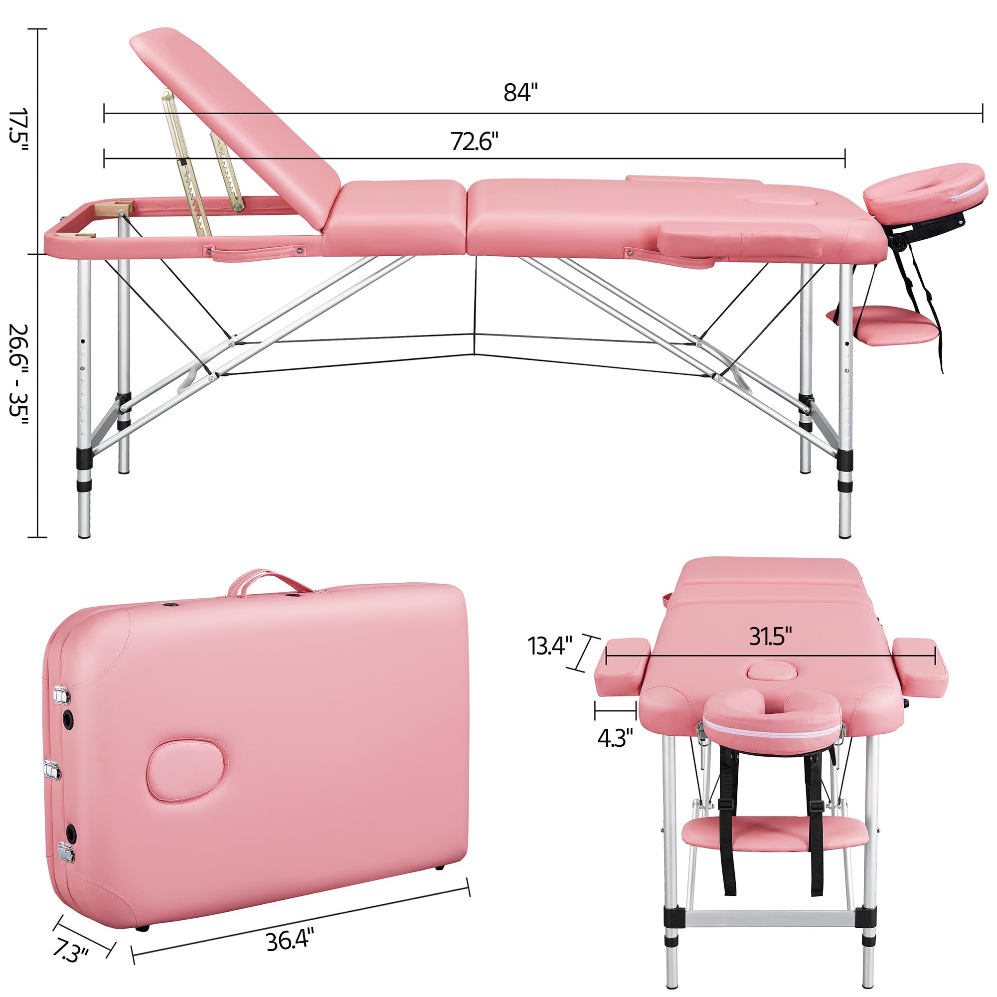 Snapklik.com : Yaheetech Massage Tables Portable Tattoo Table ...