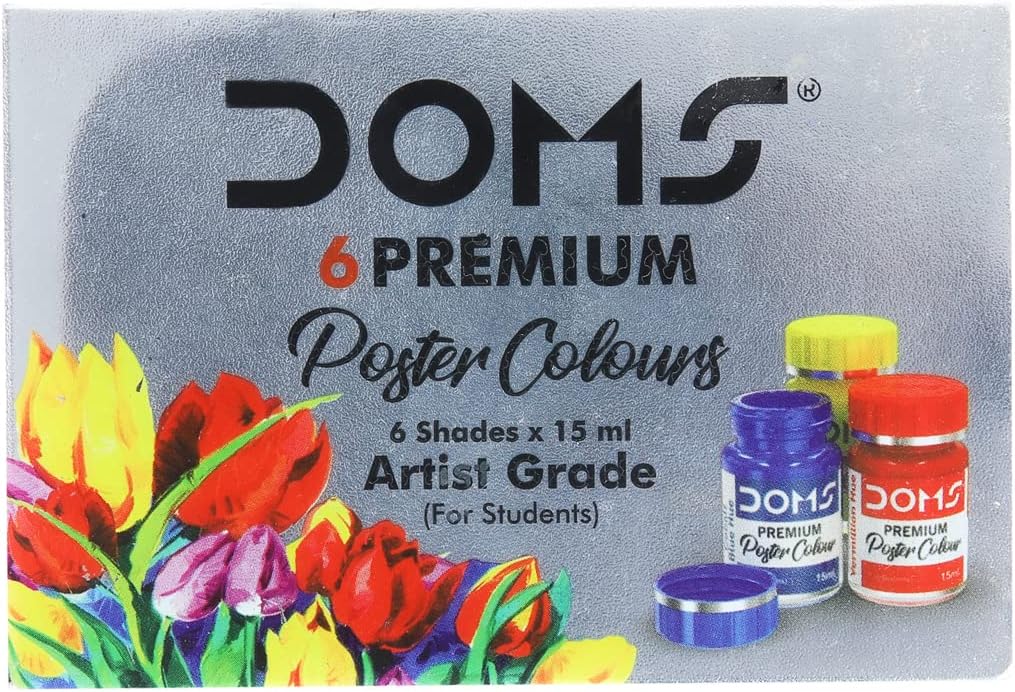 DOMS Premium Poster Colours 6 Shades 15 ML (with 1 Agitator) : Amazon ...